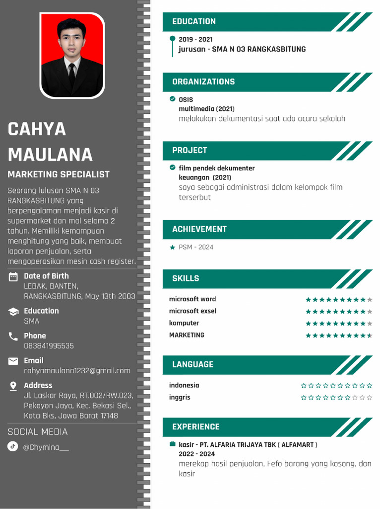 CV Asli Cahya | PDF