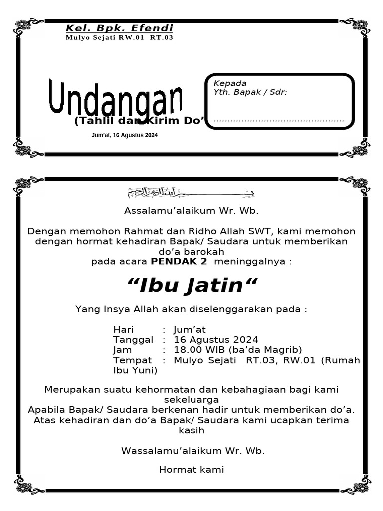 Tahlilan Pendak 2 | PDF