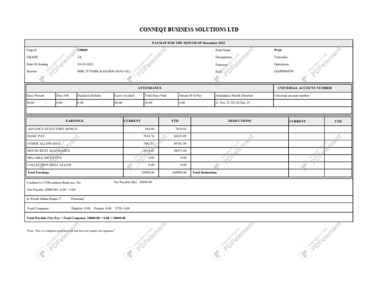 Dec 2023 Salary Slip | PDF | Taxation | Government Finances