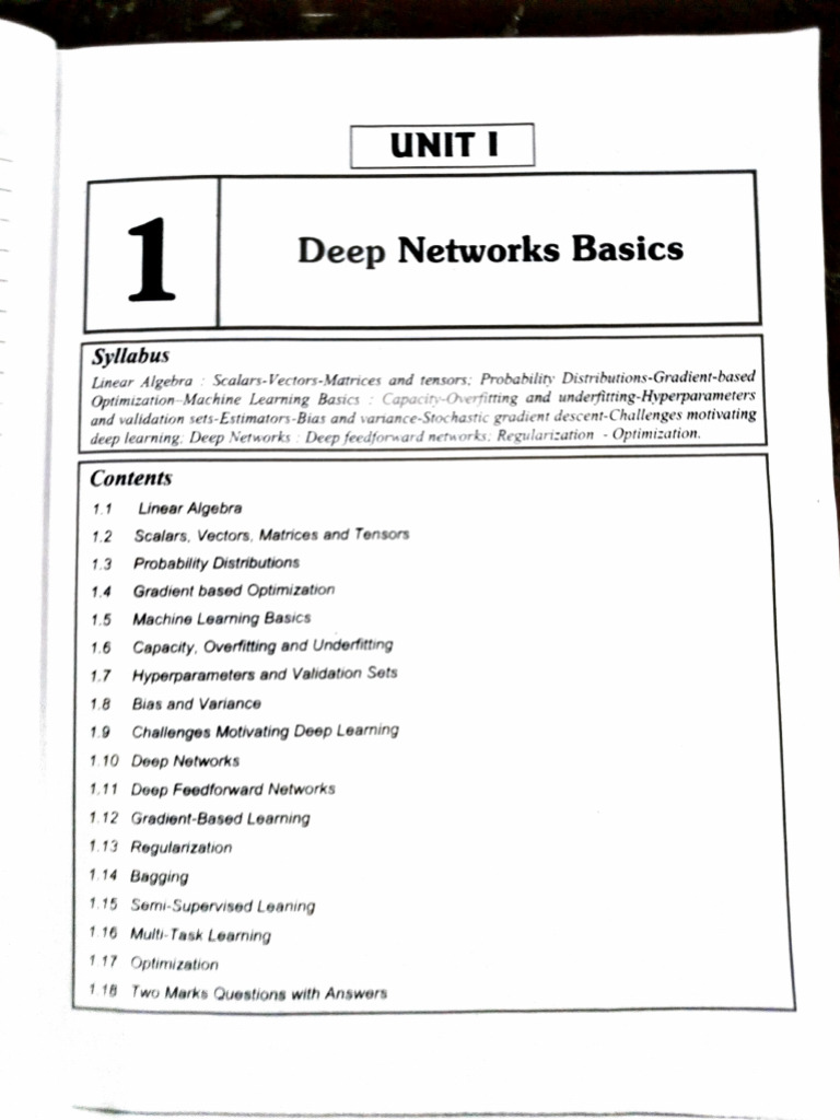 DL Unit 1 | PDF