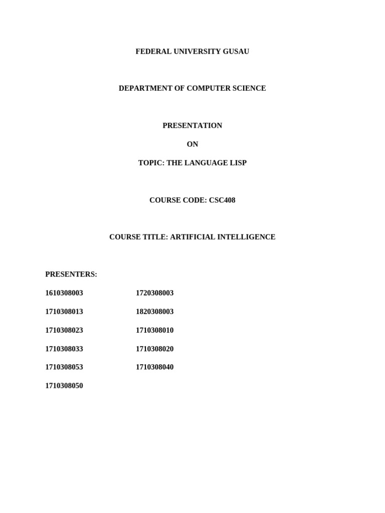 Understanding LISP: List Processing Language | PDF | Programming ...
