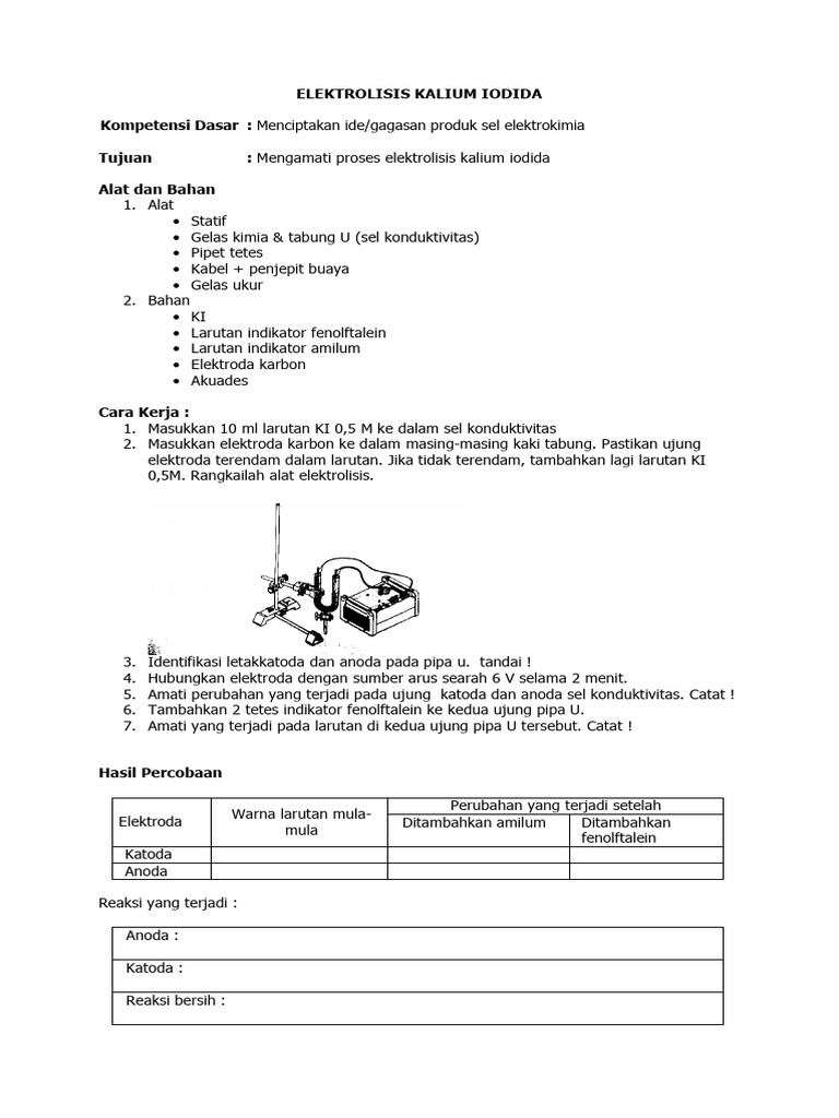 Elektrolisis Kalium Iodida | PDF
