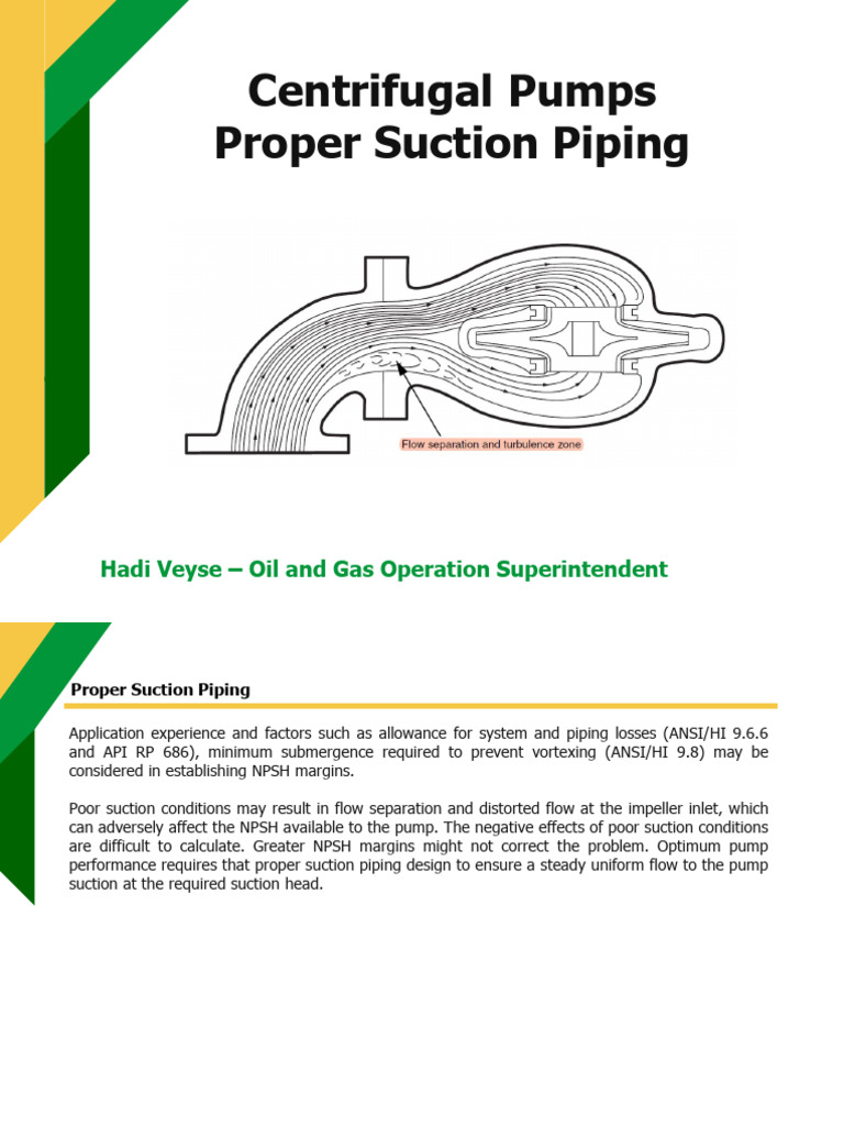 Centrifugal Pumps - Proper Suction Piping | PDF | Pump | Liquids