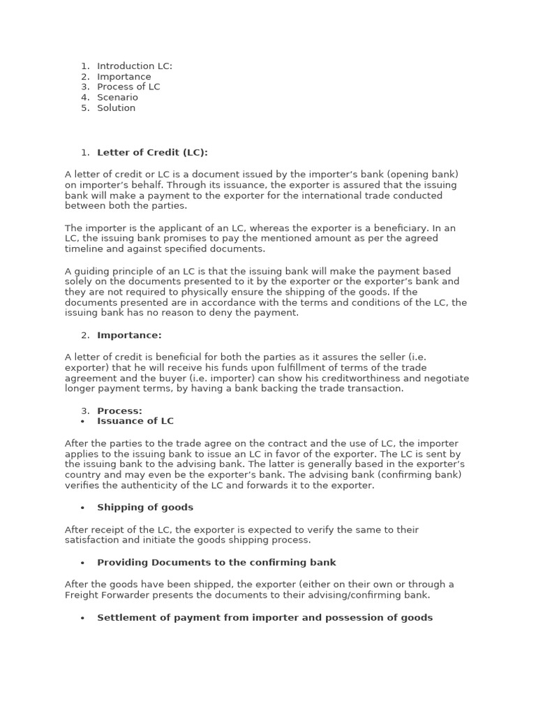 Letter of CreditImport Process (Issuance) - Trade Finance | PDF | Letter Of Credit | Economies