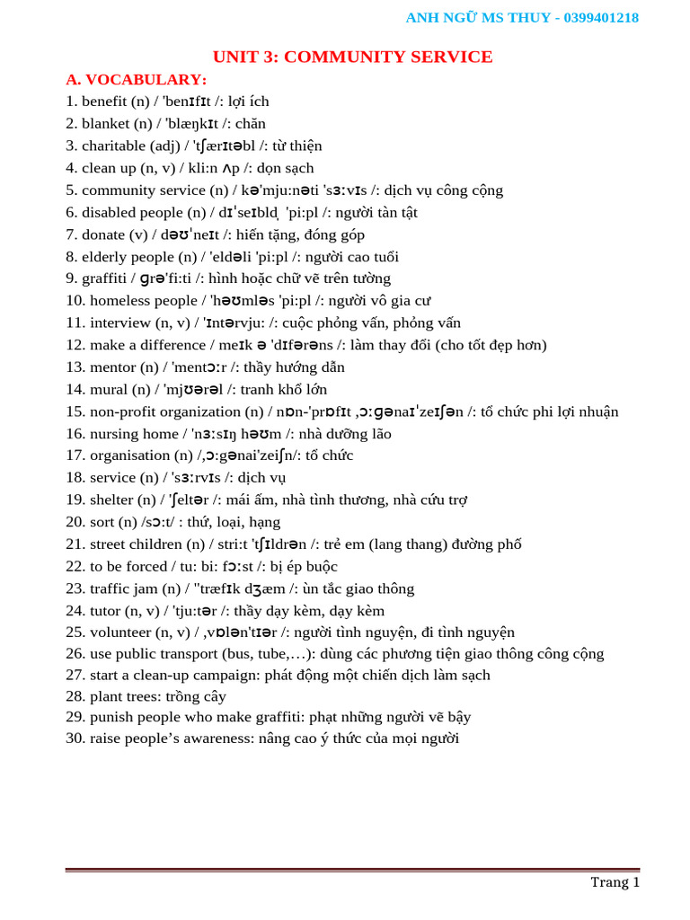 Unit 3 Community Service | PDF