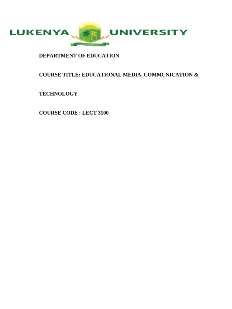 Lect 3100-Ed - Med.comm& Technology | PDF | Communication | Educational Technology