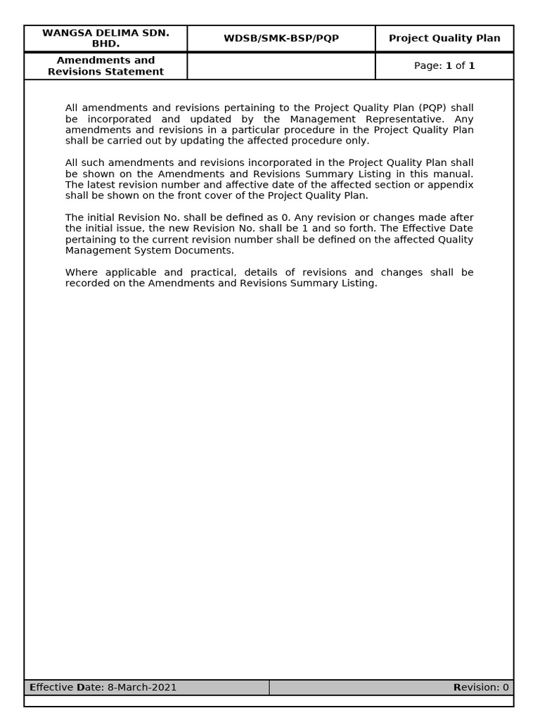 03 - PQP - Amendments & Revisions Statement | PDF