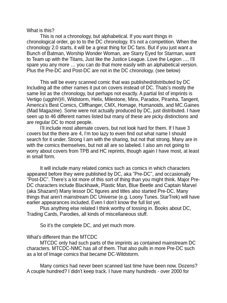 MTCDC-NMC Info | PDF | Dc Comics | Comics