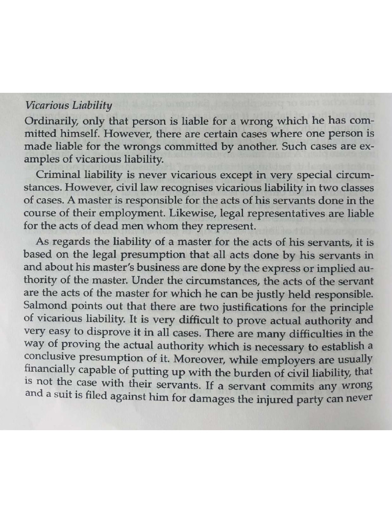 Vicarious Liability | PDF