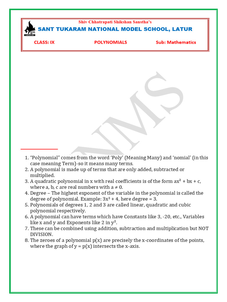 Polynomials Pdf Polynomial Factorization 4839