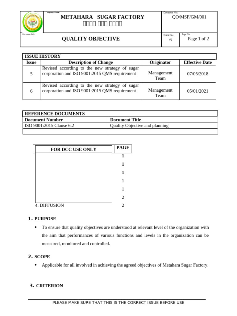 (HRA) Quality Objective 2016 | PDF | Iso 9000 | Employment