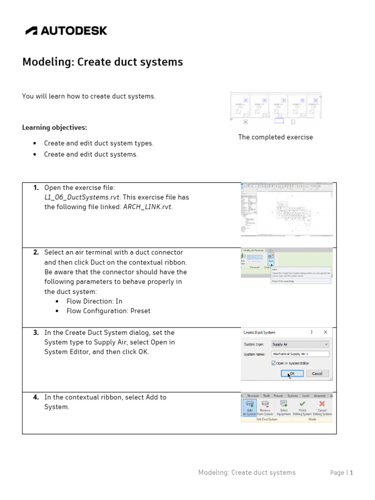 Create Duct Systems in Modeling | PDF | Computers