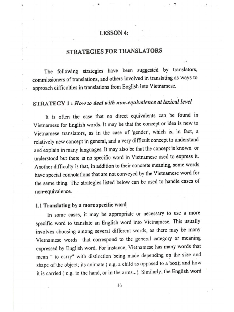 Translation Strategies | PDF