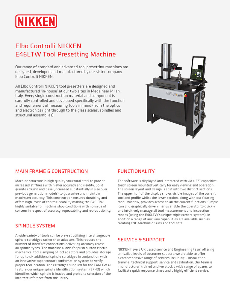 E46LTW Tool Presetting Machine | PDF | Touchscreen