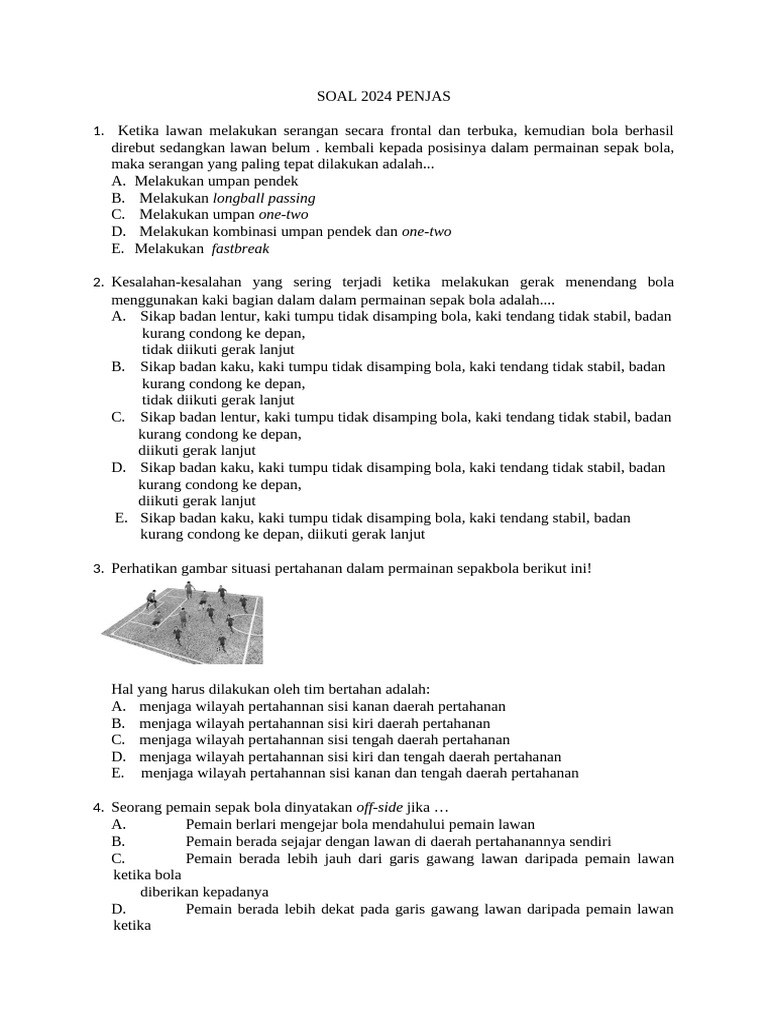 Soal 2024 Penjas | PDF
