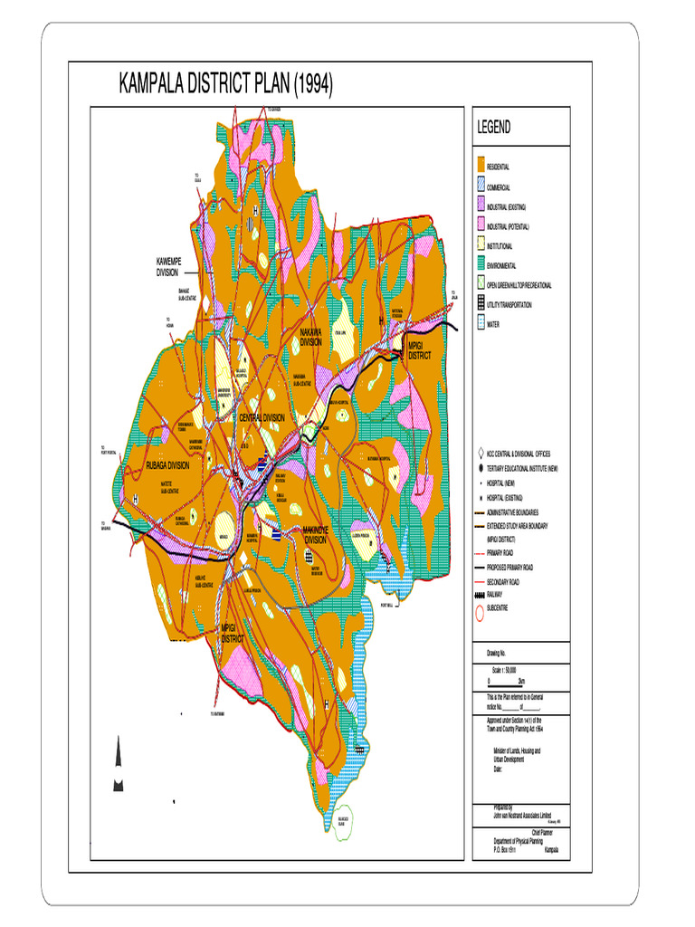 Kampala District Plan Overview 1994 | PDF | Planning | Urbanization