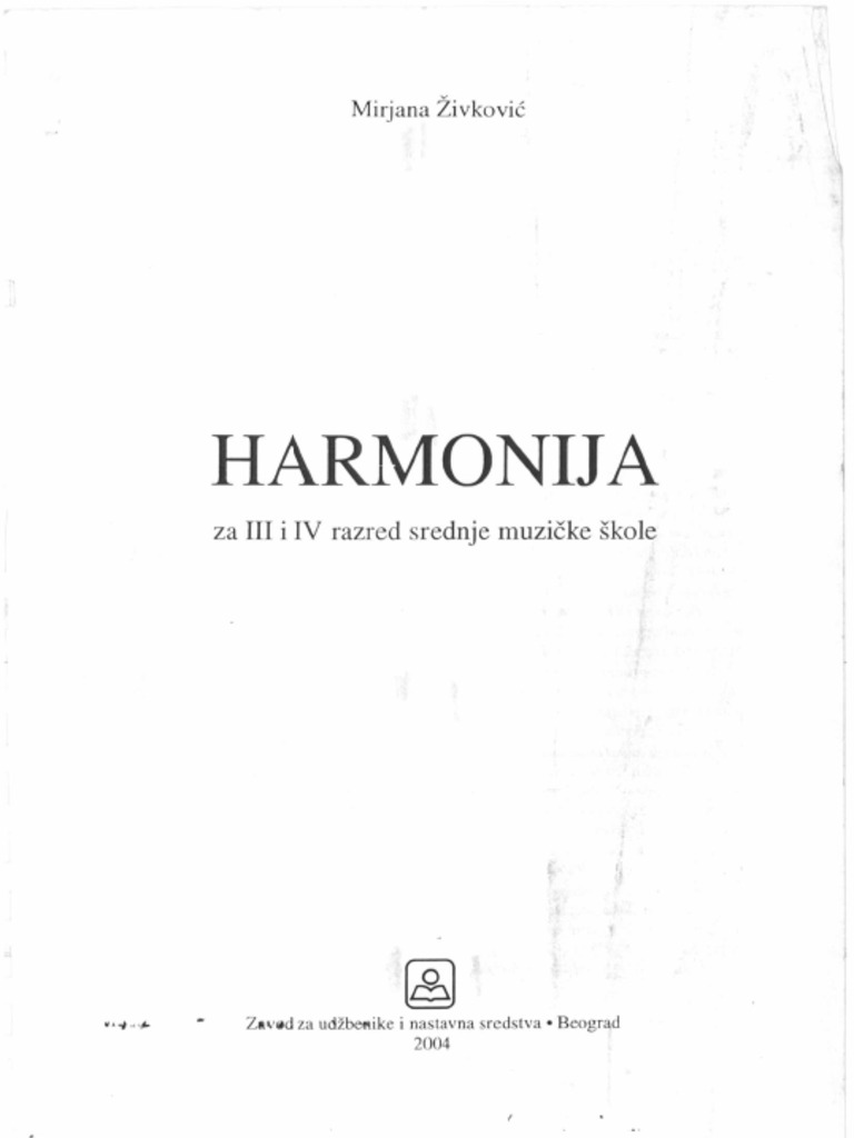 Harmonija Za III I IV Razred Srednje Muzicke Skole | PDF