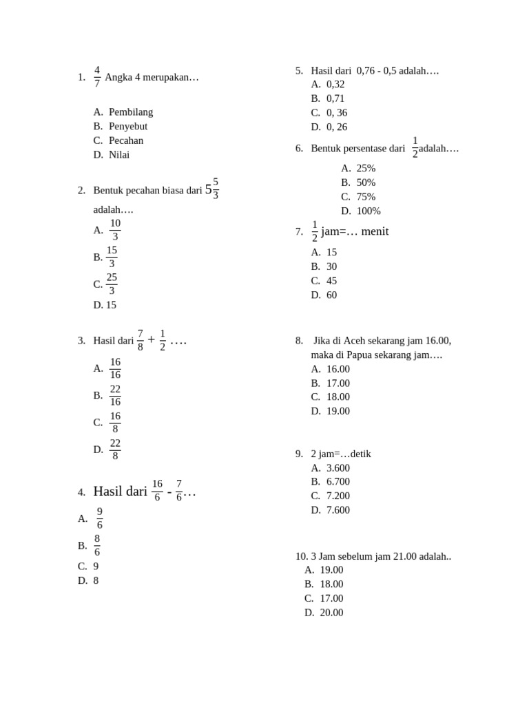 00 Uts KLS 5 SD Iq Semester Ganjil 2024 2025 | PDF