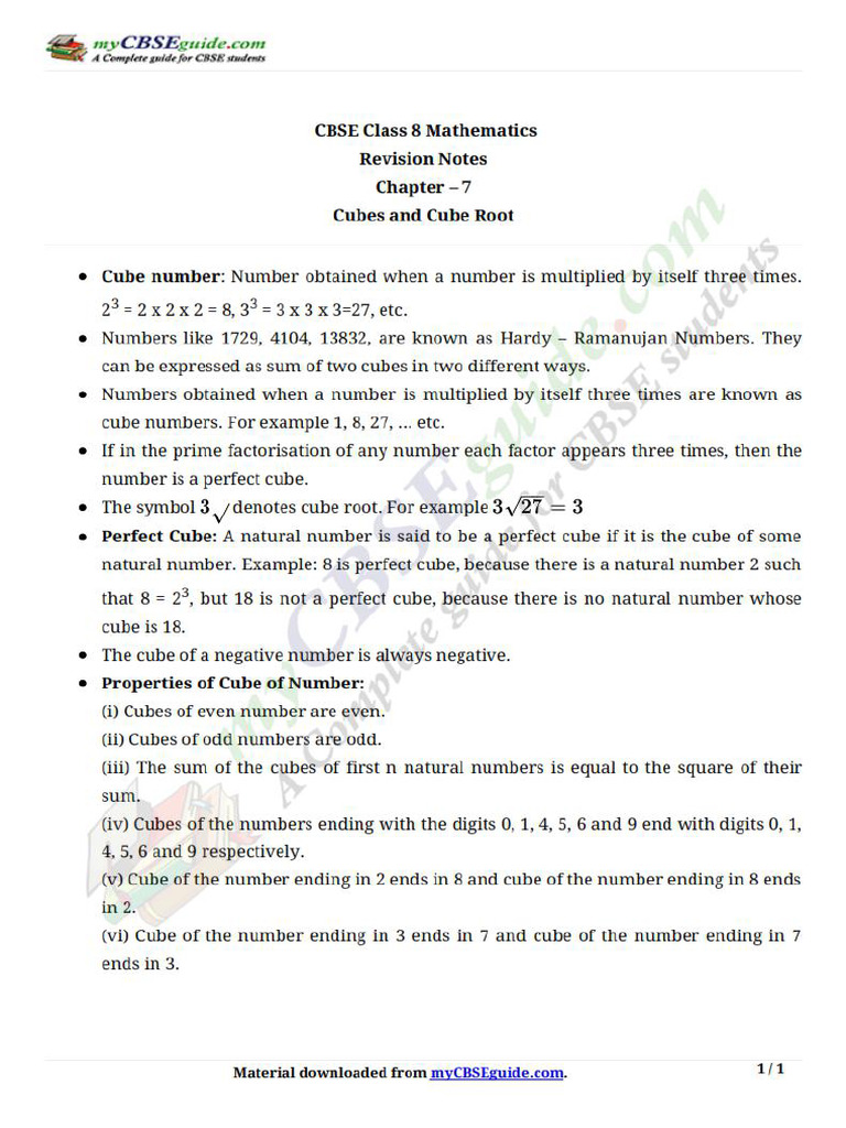 8 Math Revision Ch7 | PDF