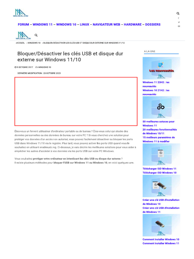 Comment Bloquer L'accès À Une Clé USB Ou Un Disque Dur Externe Sur ...