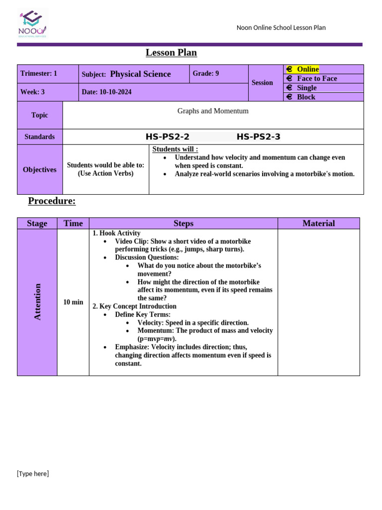 G9 W3 L3 Graph and Acc P2 Lesson Plan | PDF | Momentum | Velocity