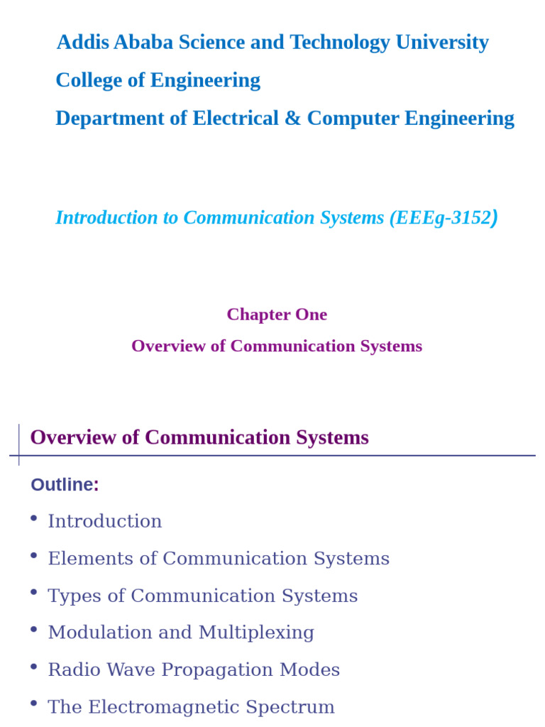 Chapter - 1 Overview of Communication Systems-convertedJIHUH | PDF | Communications System ...