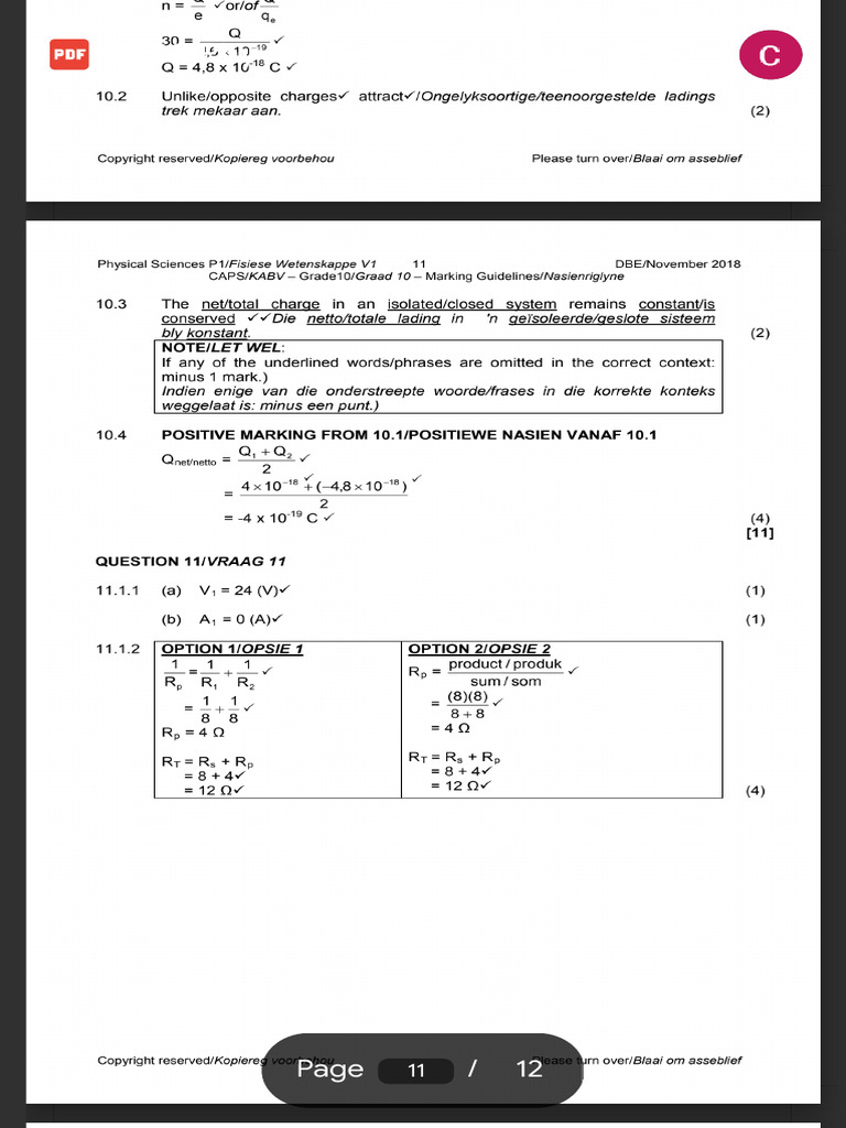 Gr10 Phy (ENG & AFR) November 2018 Possible Answers (Physics) .PDF - Google Drive | PDF