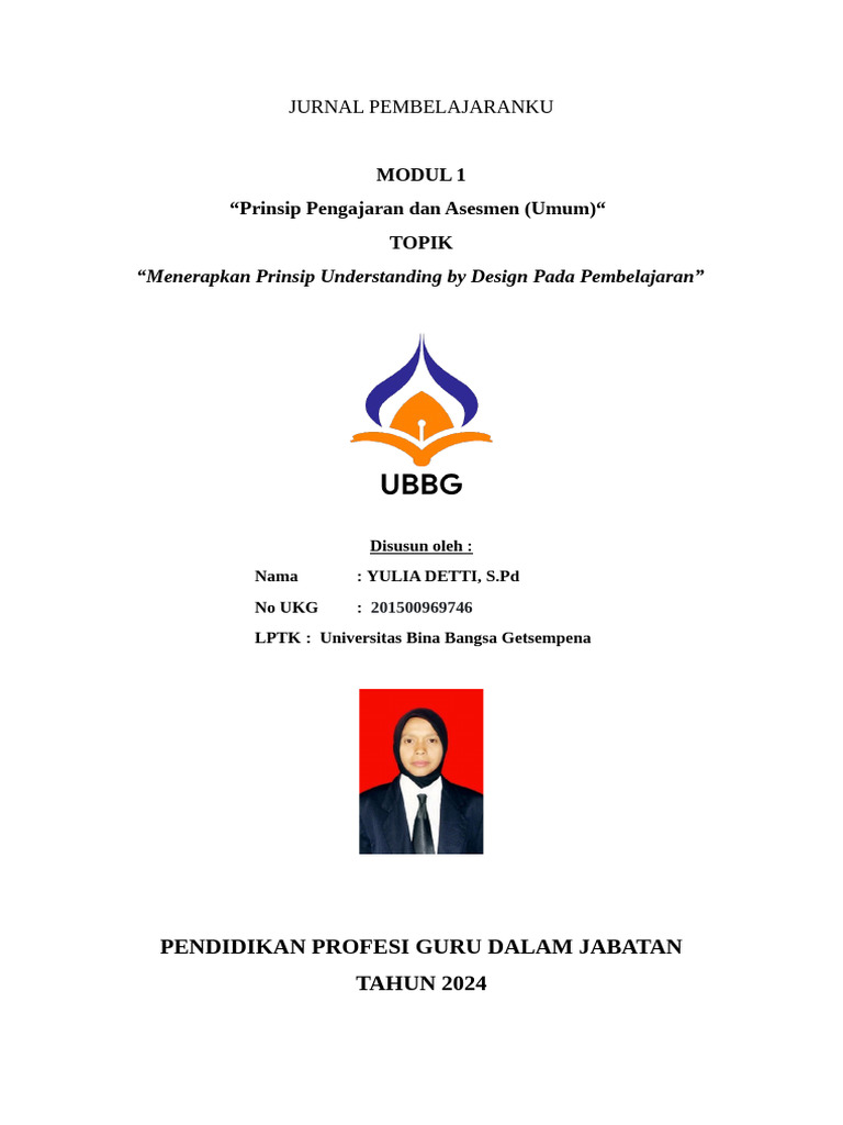 Rancangan Pembelajaran Berbasis UbD | PDF | Karier & Perkembangan