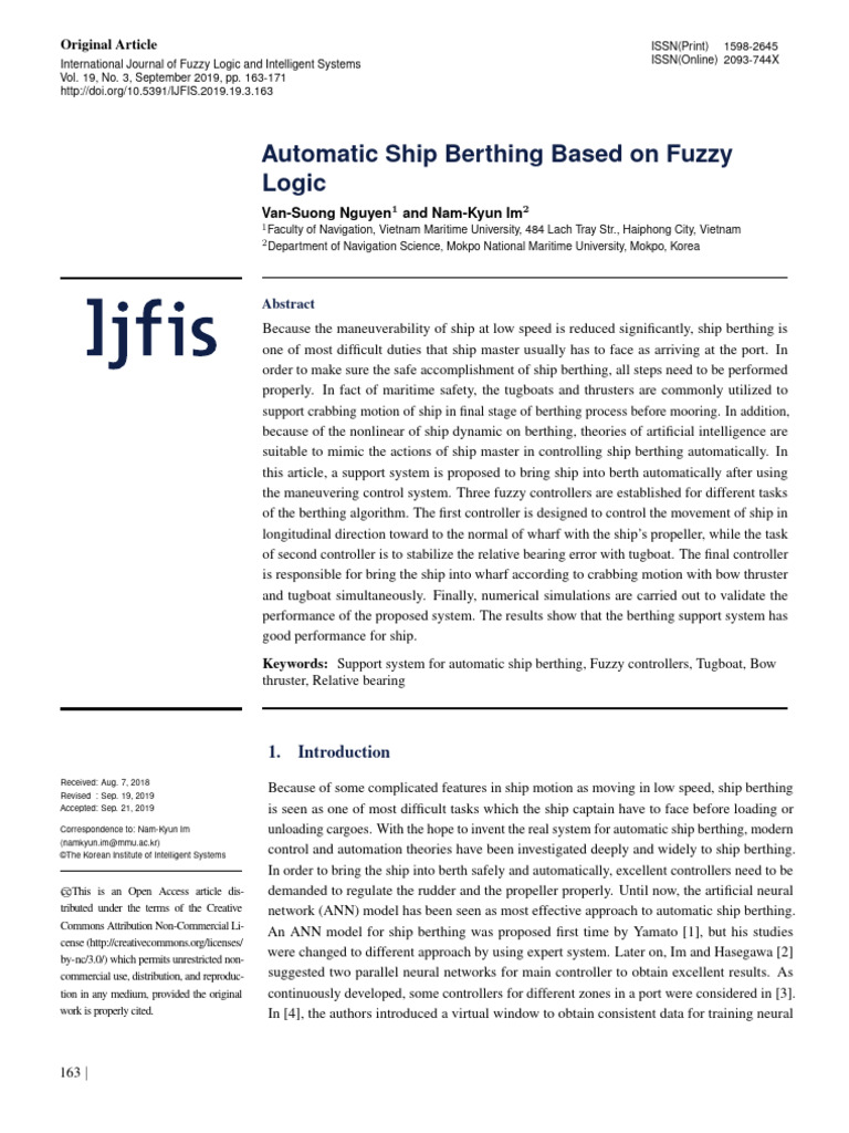 Automatic Ship Berthing Based On Fuzzy Logic | PDF | Tugboat | Ships