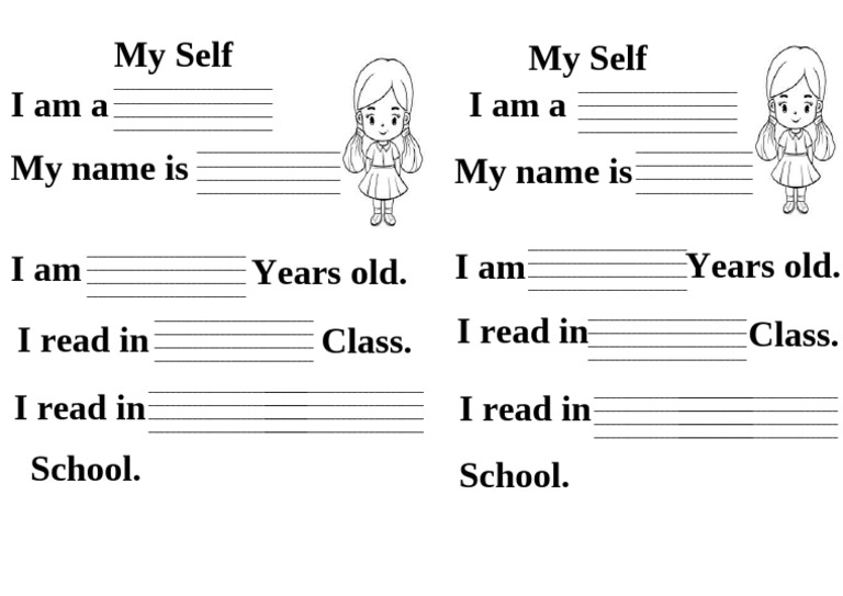 Iama My Name Is Iam Years Old. I Read in Class. I Read in School. Iama ...