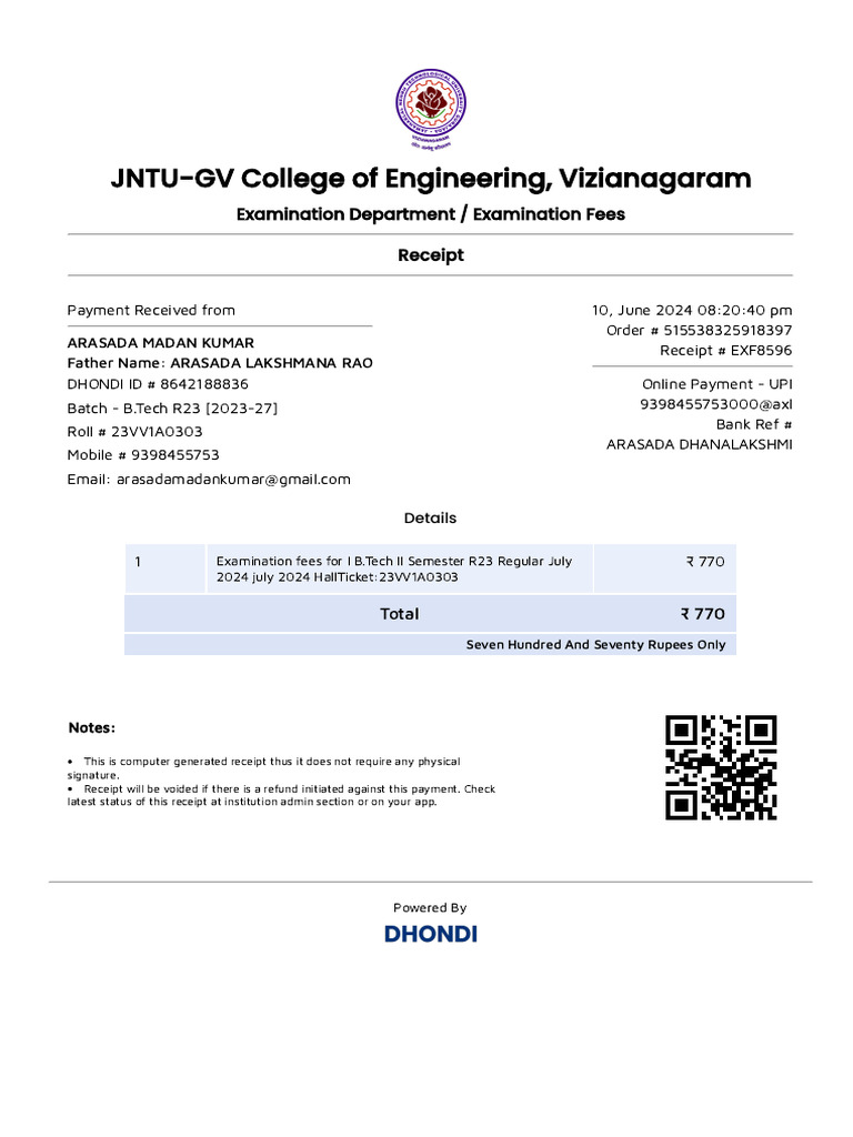 JNTU-GV College of Engineering, Vizianagaram: Examination Department ...