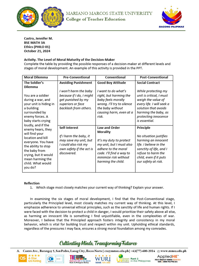 Philo-01 SD | PDF | Morality | Integrity