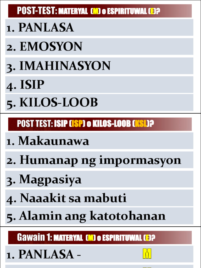 ESP10 - MATAAS NA GAMIT NG ISIP - Part 2 | PDF