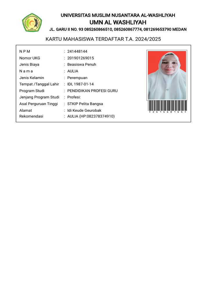 Kartu Tanda Mahasiswa | PDF