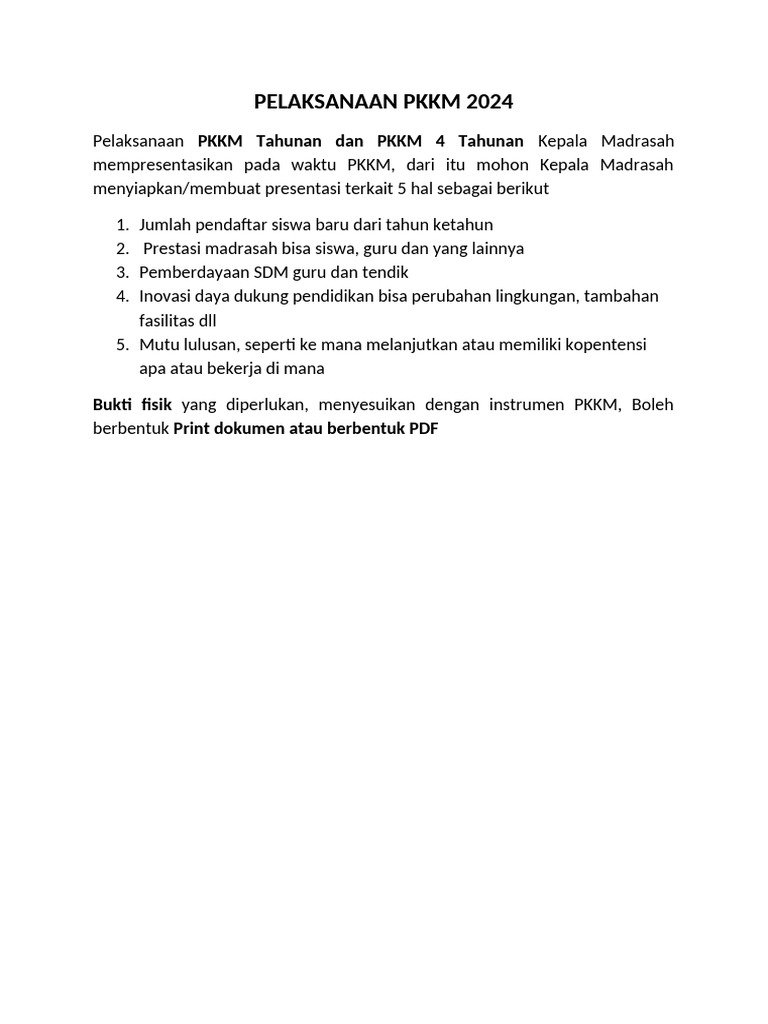 Pelaksanaan PKKM 2024 | PDF