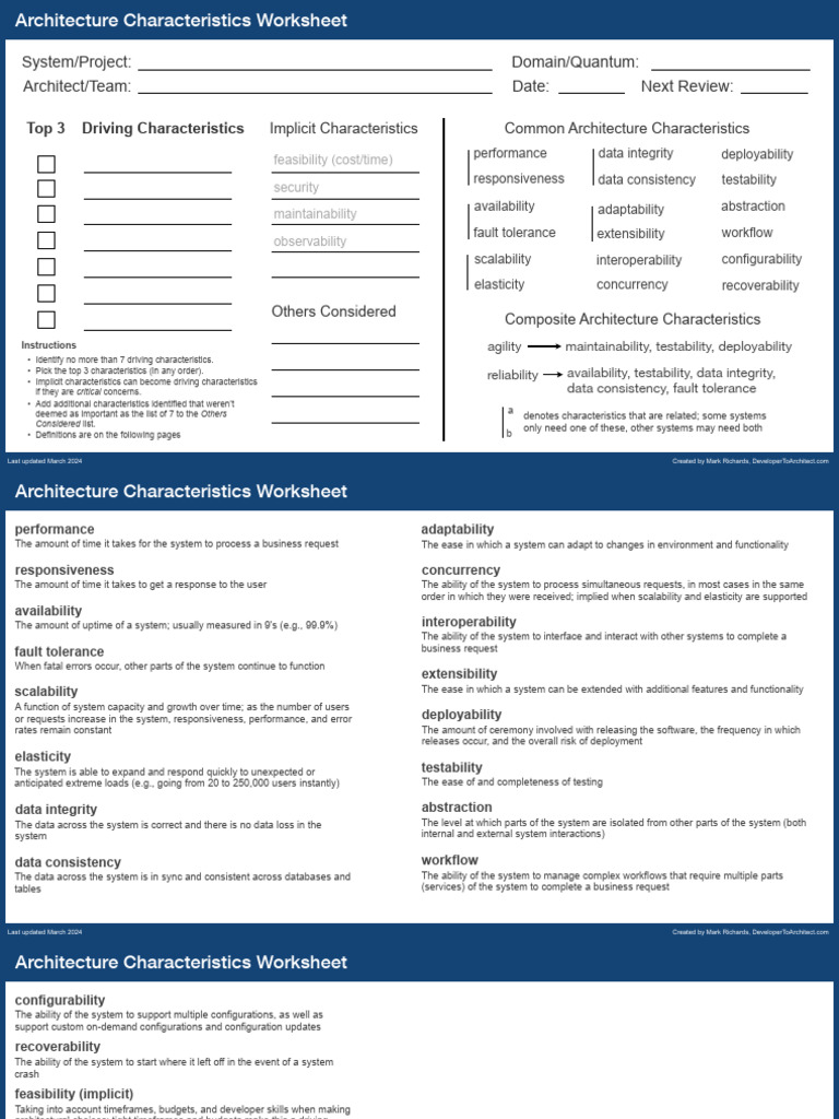 Essential Architecture Characteristics Guide | PDF | System | Scalability
