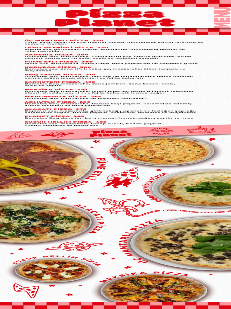 Pizzaplanet Menu | PDF