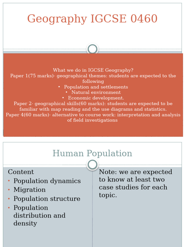 WK 1 L1 - 3 Geography IGCSE 0460 and Population | PDF | Hiv/Aids In ...