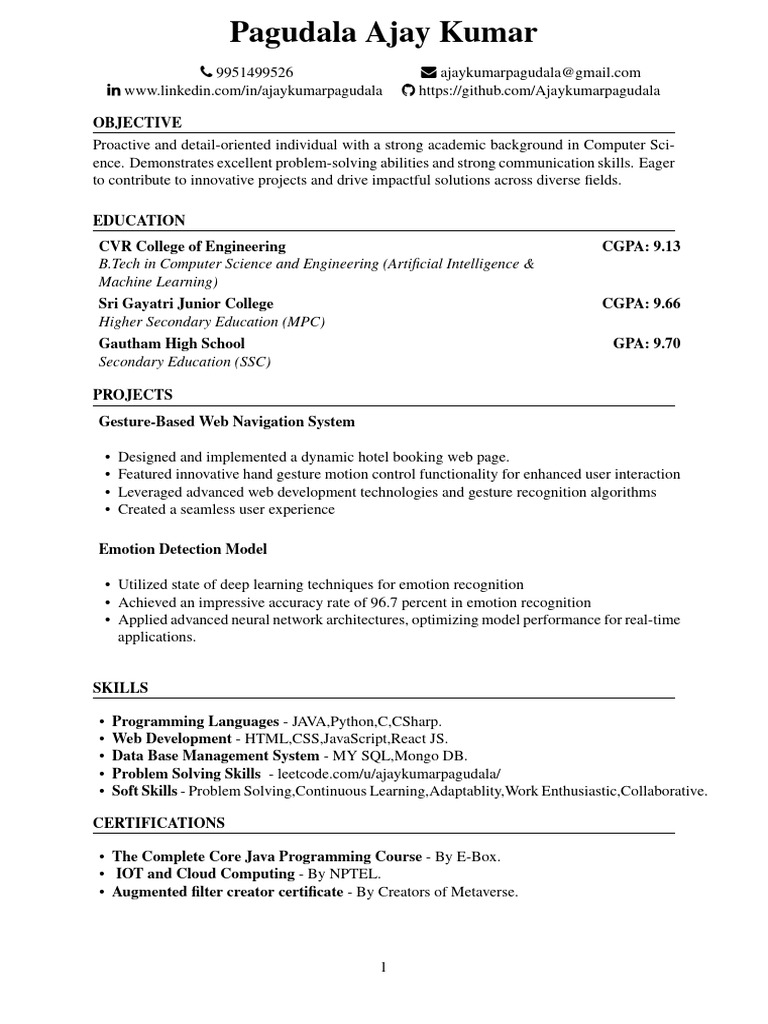 AjayKumar Resume | PDF