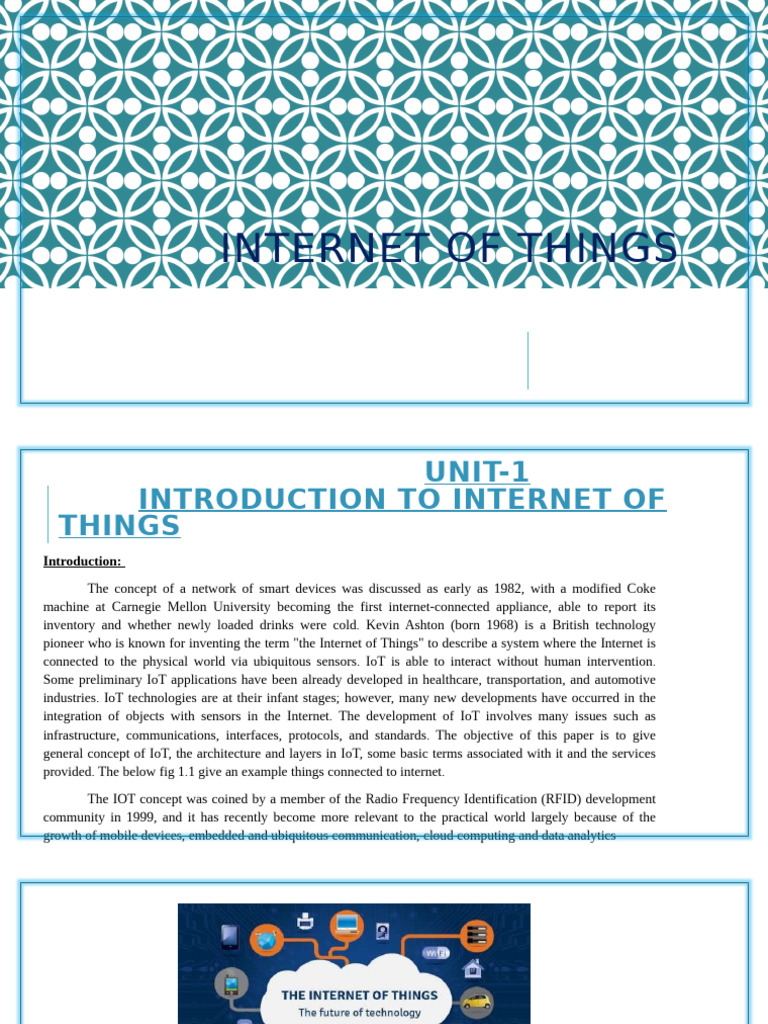 Internet of Things | PDF | Internet Protocol Suite | Computer Network
