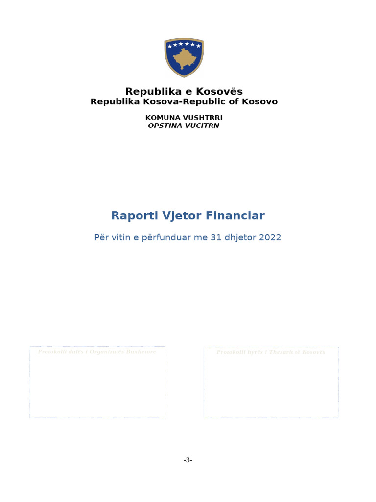 Raporti Vjetor Financiar 2022 | PDF