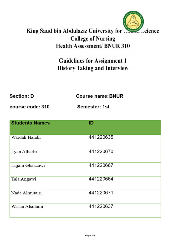 Health Assessment Assignment | PDF | Pain | Medicine