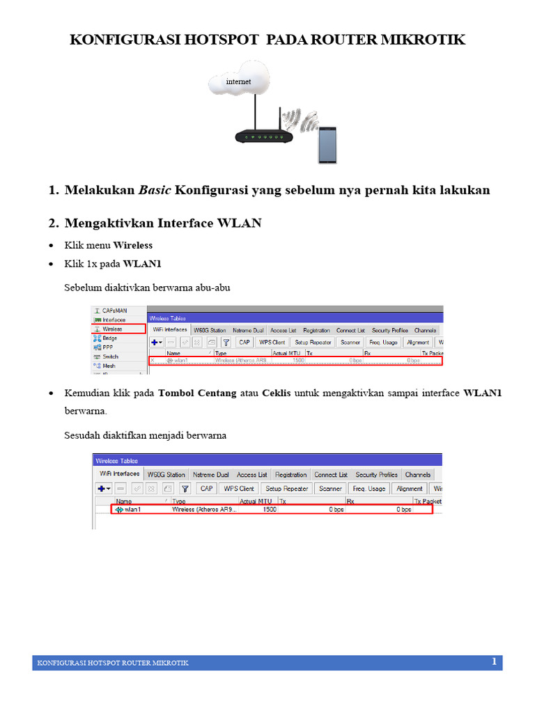 Modul Praktikum TJKT Konfigurasi Hotspot Pada Router Mikrotik | PDF