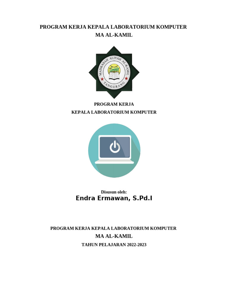 Program Kerja Kepala Laboratorium Komput | PDF | Karier & Perkembangan ...