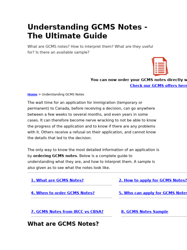 Understanding GCMS Notes for Canada Visa | PDF | Immigration | Human ...