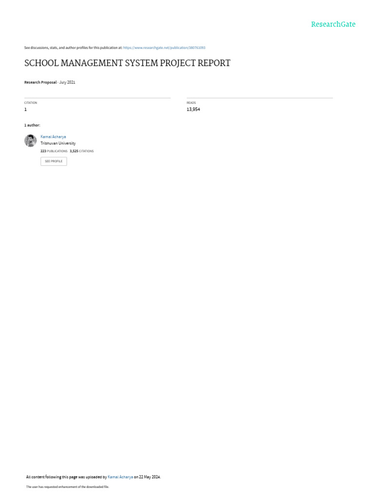 School Management System Project Report: July 2021 | PDF | Databases ...