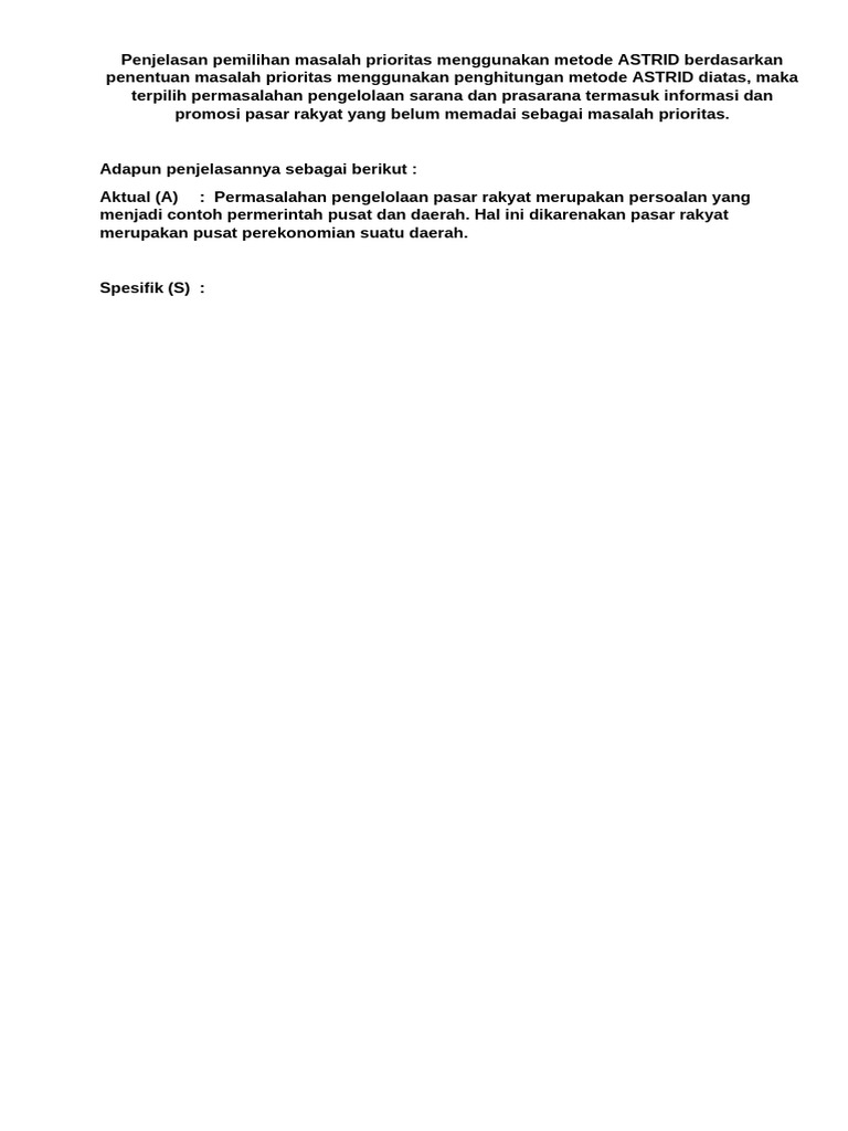 Analisis Masalah Prioritas Metode ASTRID | PDF