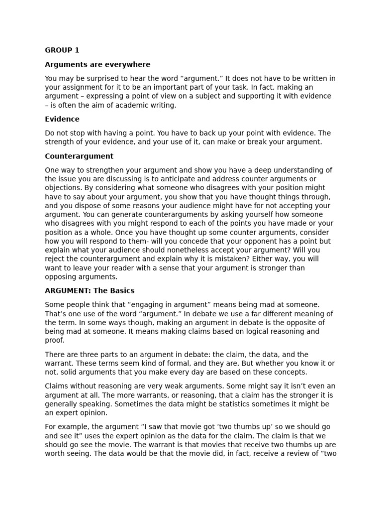 Understanding Arguments and Evidence | PDF | Argument | Reason