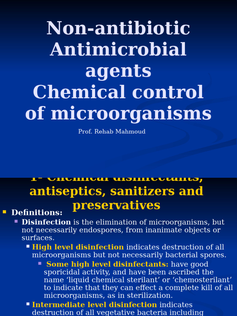 Lecture 1. Non-Antibiotic Antibacterial Agents | PDF | Antimicrobial ...