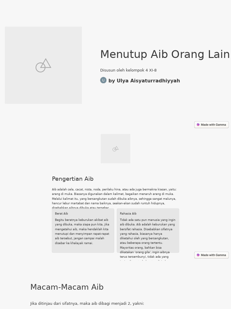 Menutup Aib Orang Lain | PDF